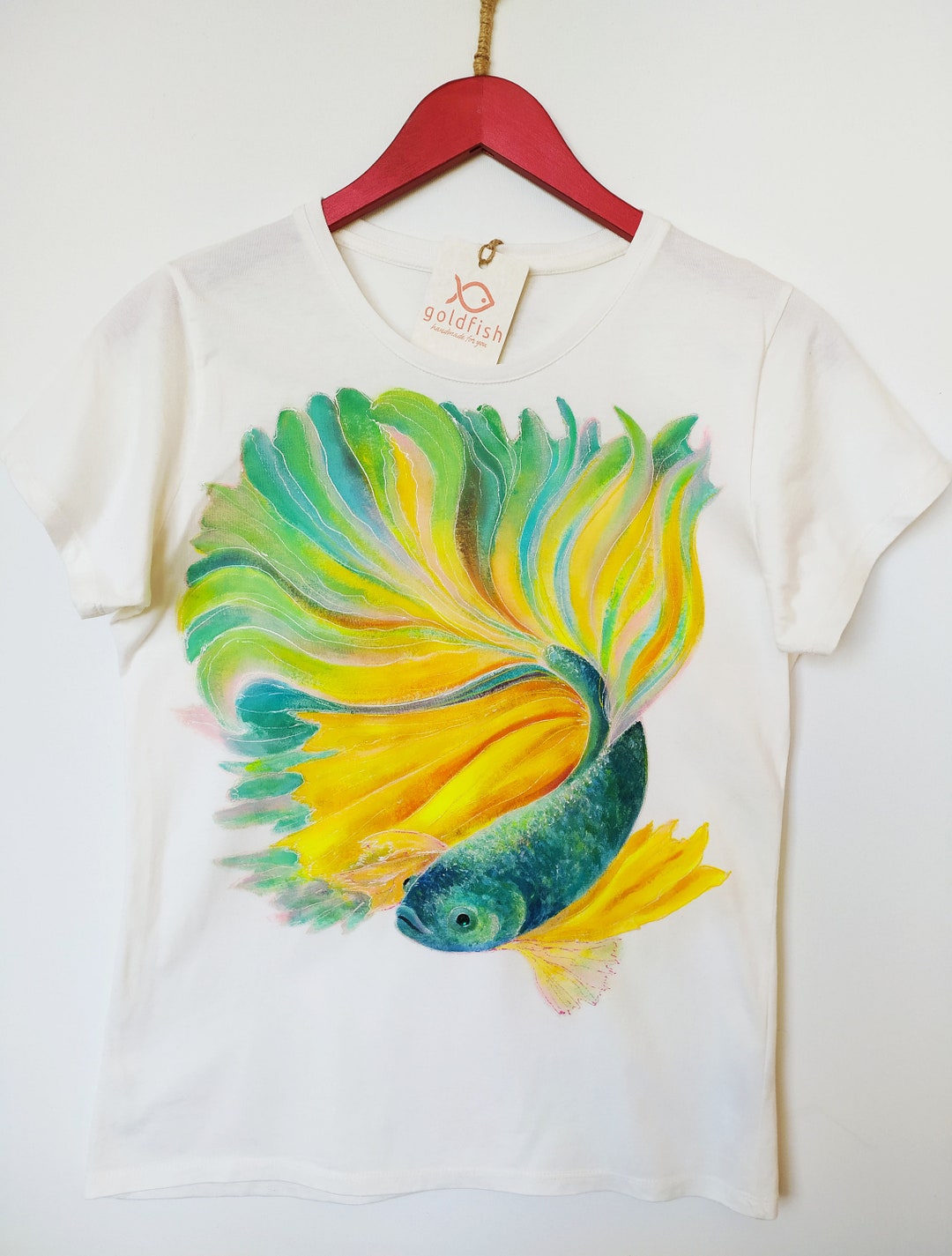 Hand-drawn Betta Fish T-shirt for Women. Personalized Gift, Ready to ...