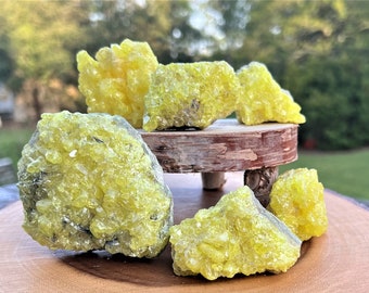 Sulfur Crystal Cluster the Inner Power Stone Natural Sulfur Specimen ...