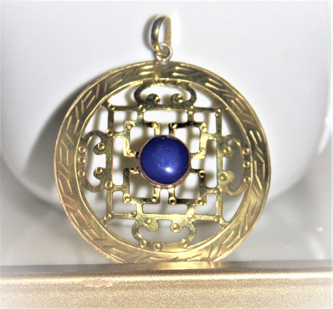 Lapis Mandala Pendant, Birthstone Pendant, Bohemian Bracelet , Gypsy ...