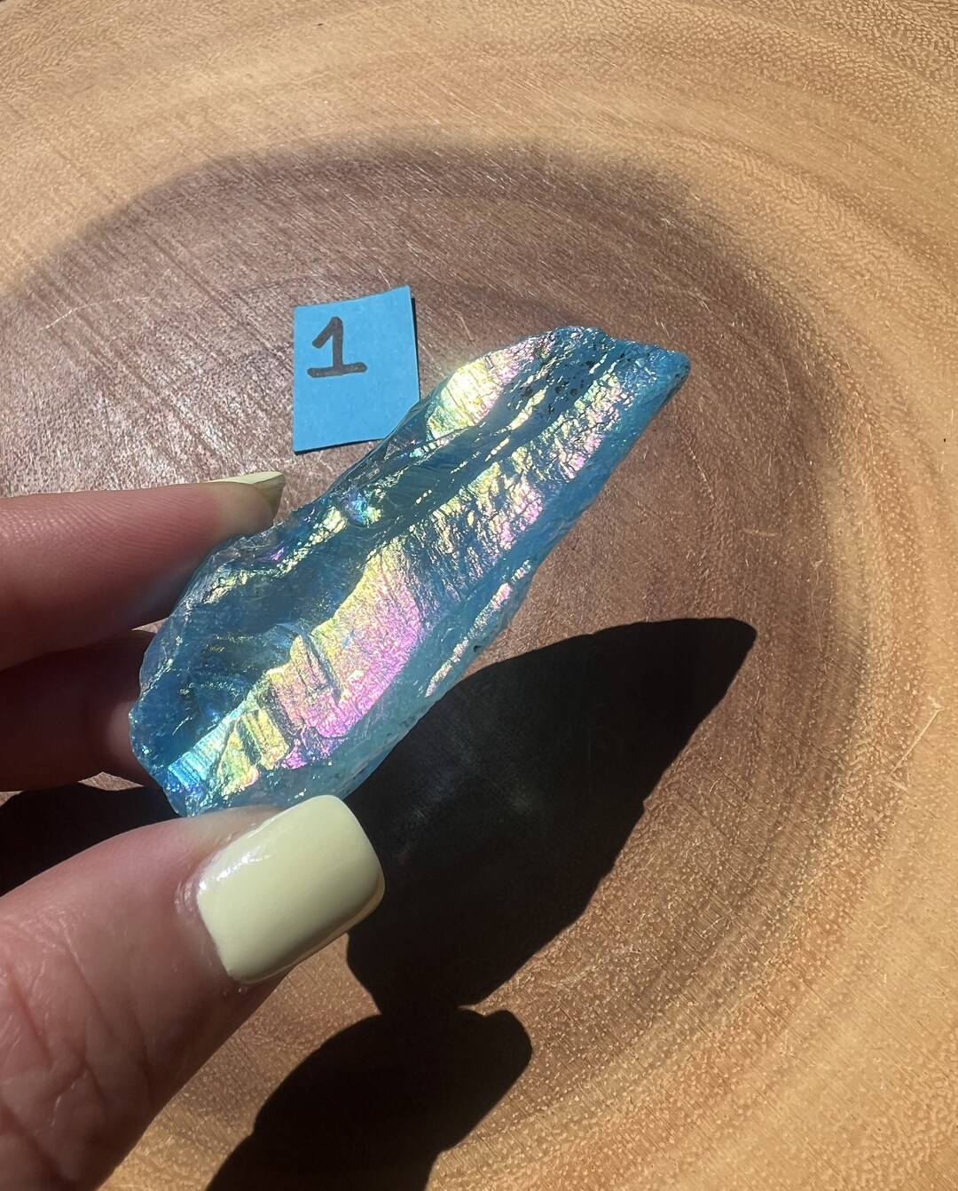 Aura Quartz Crystal Blade ~ Pick Yours Rainbow Titanium Geode Quartz ...