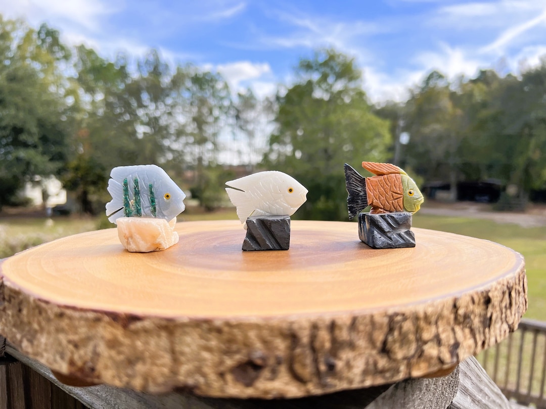 Crystal Fish Carving ~ Hand Carved Stone Fish ~ Gemstone Mini Fish ...