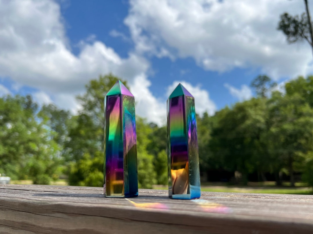 Titanium Rainbow Aura Quartz Tower ~ Titanium Rainbow Aura Crystal ...