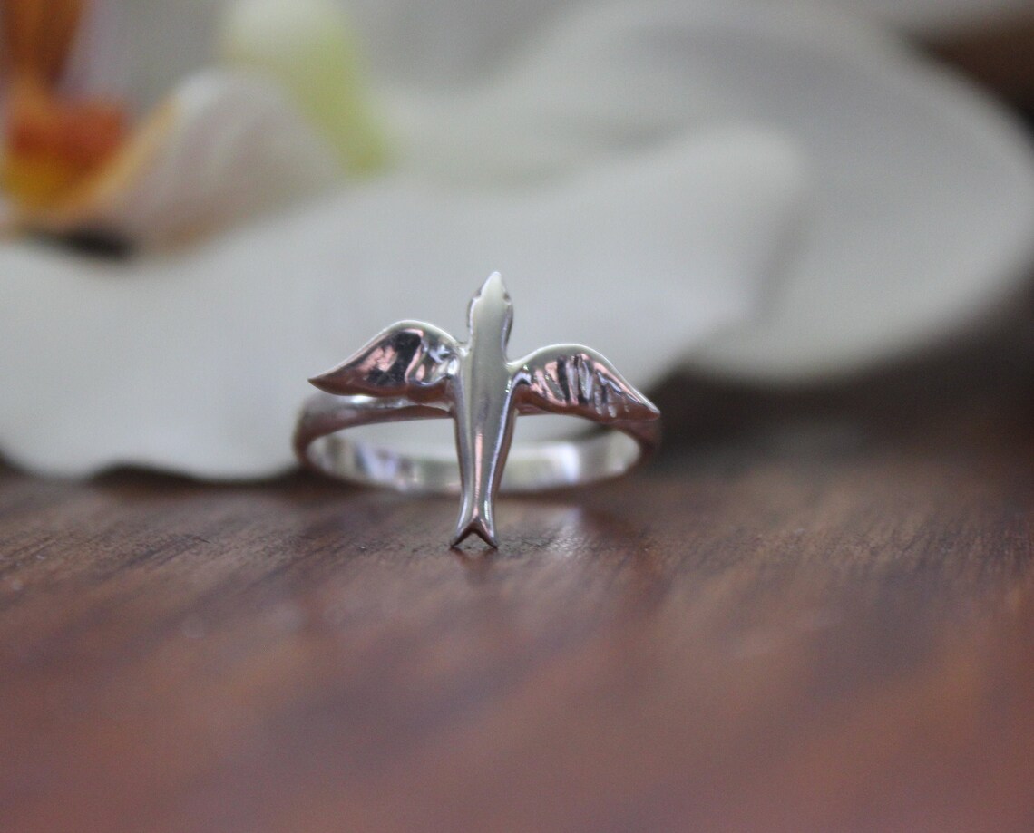 Dove Sterling Silver Ring Bird Ring Bohemian Ring - Etsy
