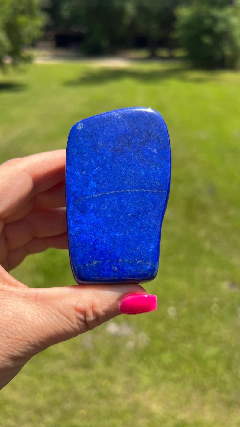 AAA Grade Lapis Lazuli Specimen: Polished Freeform Crystal Display ...
