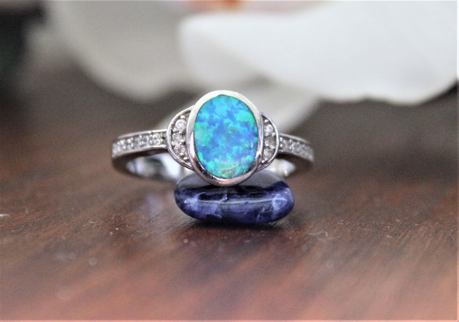Opal Sterling Silver Ring Birthstone Ring Gemstone Ring - Etsy