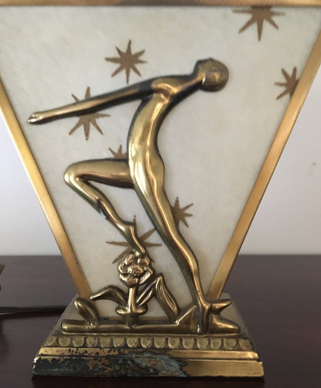 Antique Art Deco Table Lamp Nude Flapper Girl /brass/ - Etsy