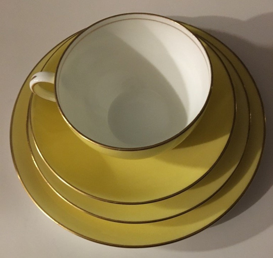 Vintage AYNSLEY Tea Cup (pattern # 111) Yellow/ Luncheon Plate/bread ...