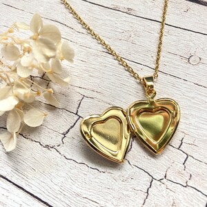 TINY Gold Forget Me Not Heart Photo Locket - Etsy