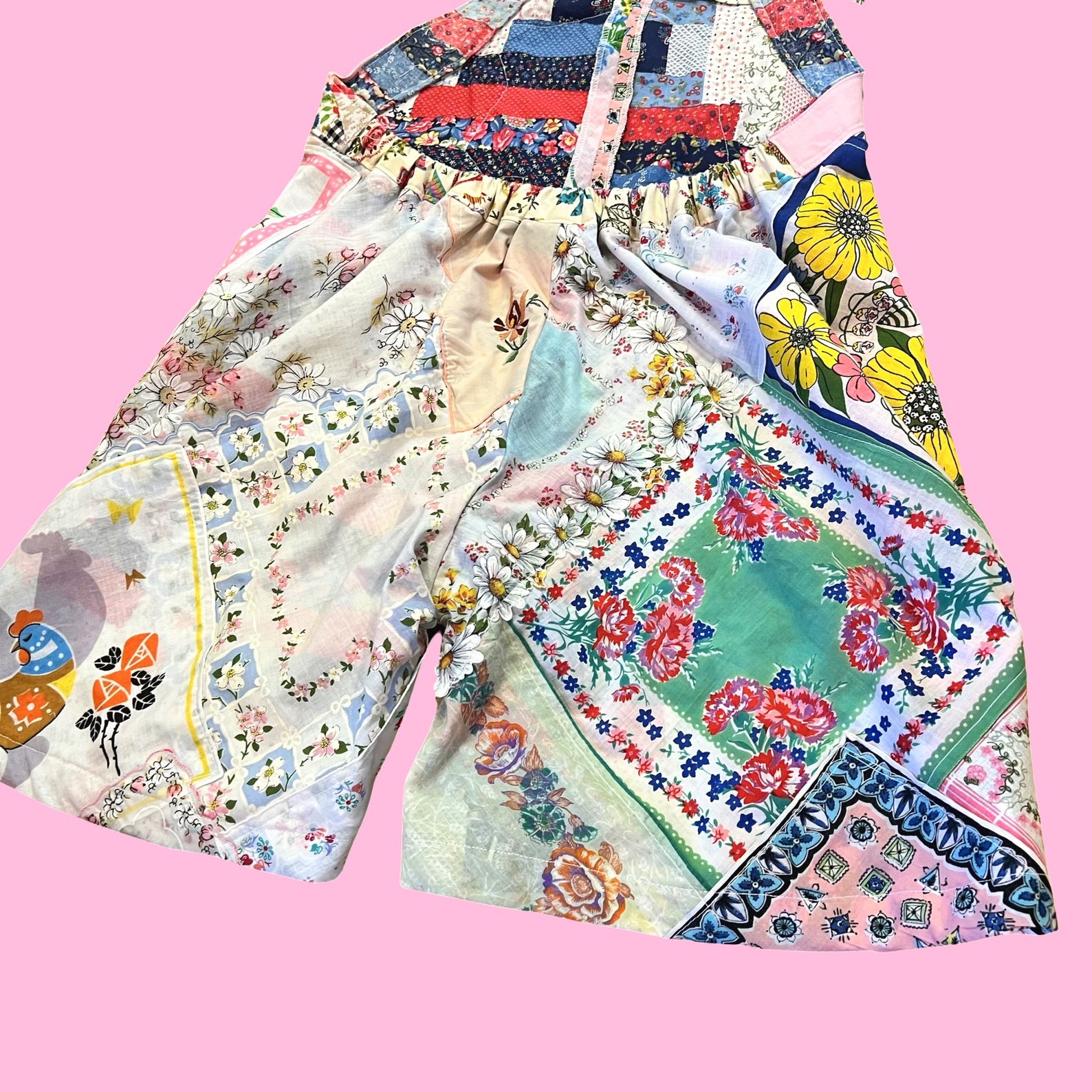 Handmade Vintage Upcycled Hankies Floral Patchwork Embroidery Halter ...