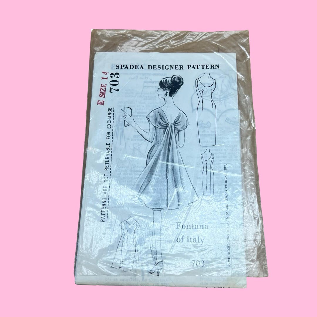 Vintage 1960s Spadea Fontana of Italy Cocktail Fitted Dress With Drape ...