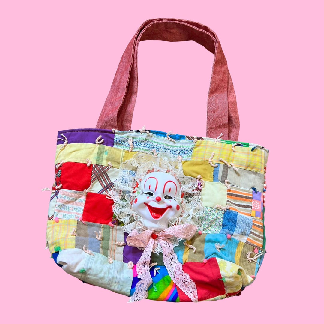 Vintage Handmade Upcycled 1950s 1960s Colorful Pastel Patchwork Quilted ...