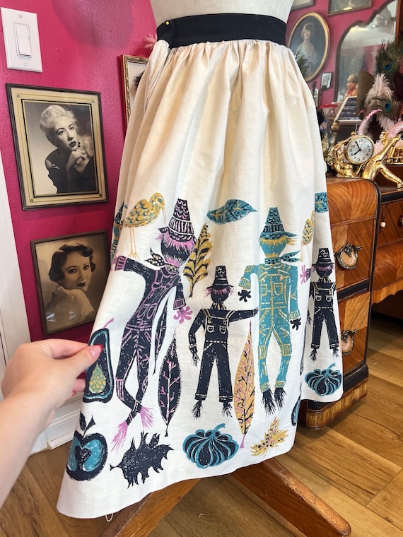 RARE 1950s Atomic Print Scarecrow Novelty Border Prin… - Gem