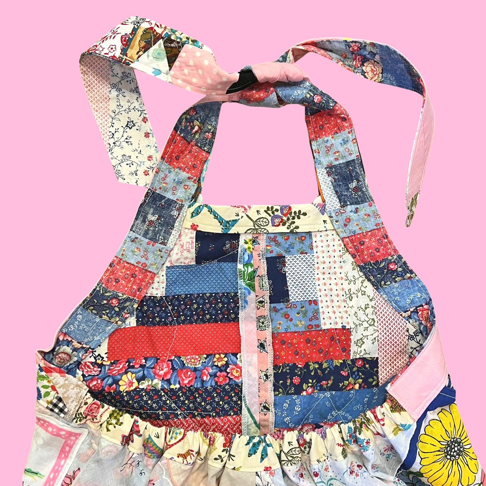 Handmade Vintage Upcycled Hankies Floral Patchwork Embroidery Halter ...