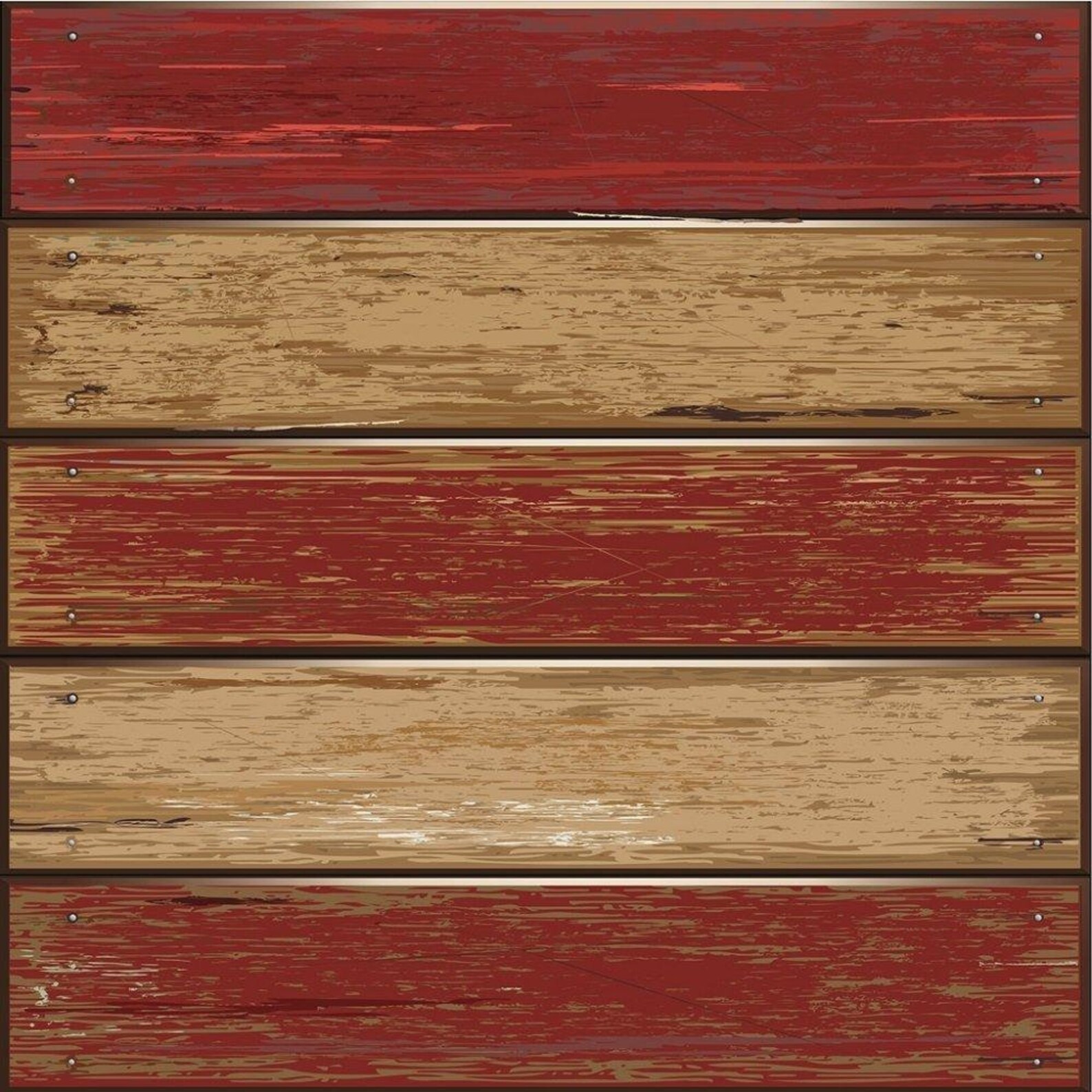 Vintage Wood Planks Fabric Barn Red - Etsy
