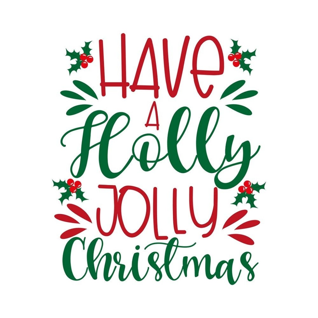 Holly Jolly Christmas Fabric Panel White - Etsy