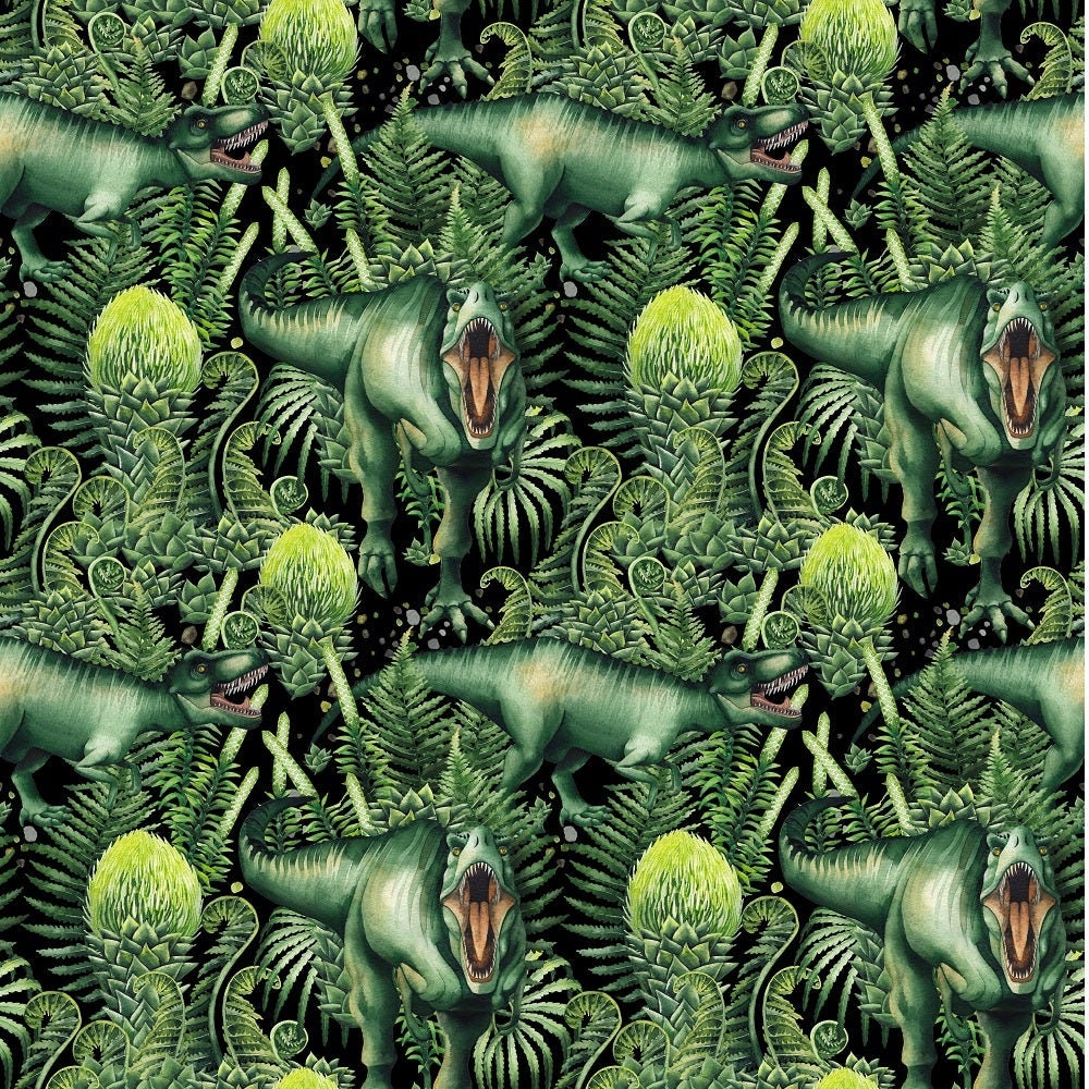 Watercolor T-rex Fabric Green/black - Etsy