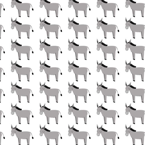 Donkey Fabric 2 Donkeys by Leroyj Donkey Brown Gray Mule - Etsy