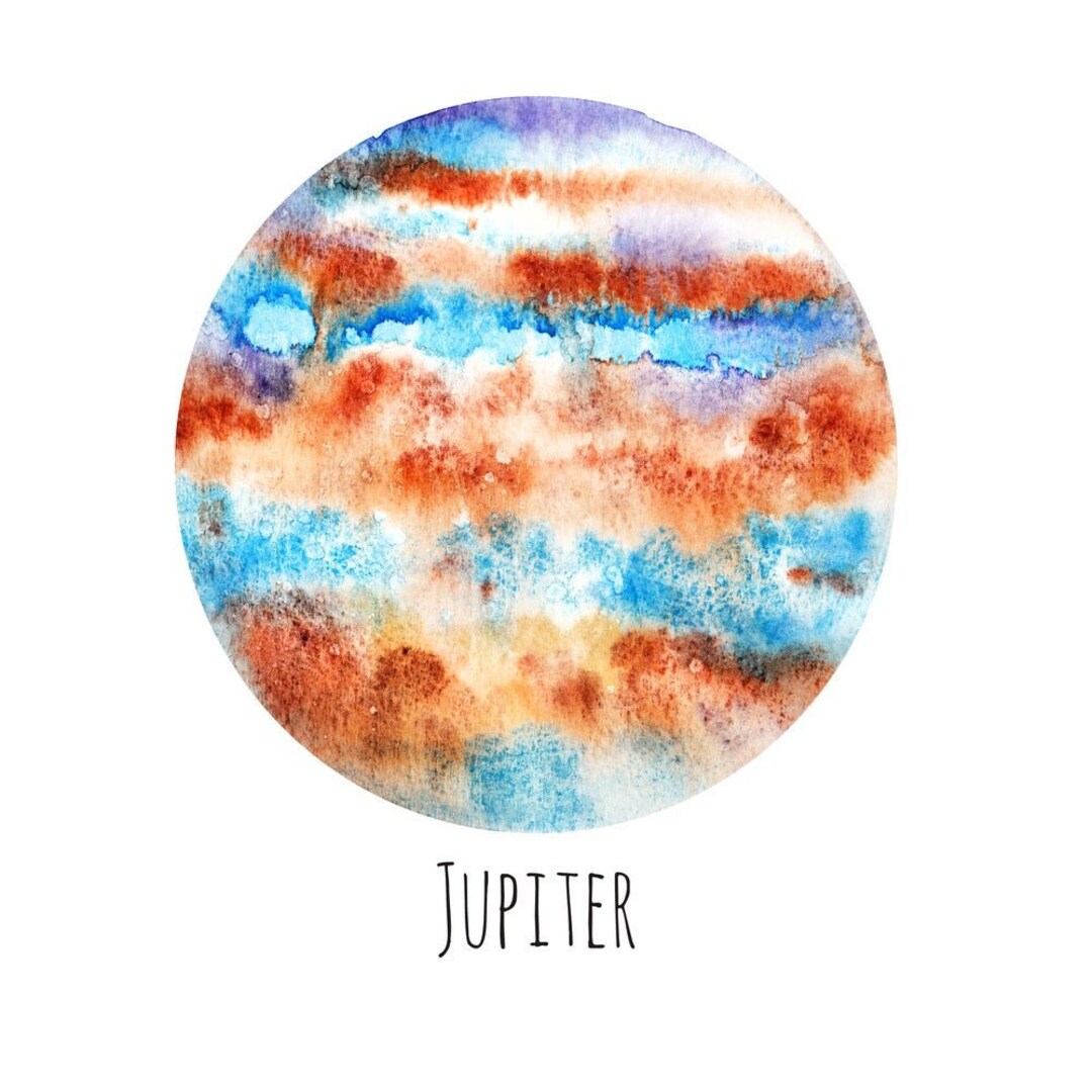 Watercolor Planets Jupiter Fabric Panel - Etsy