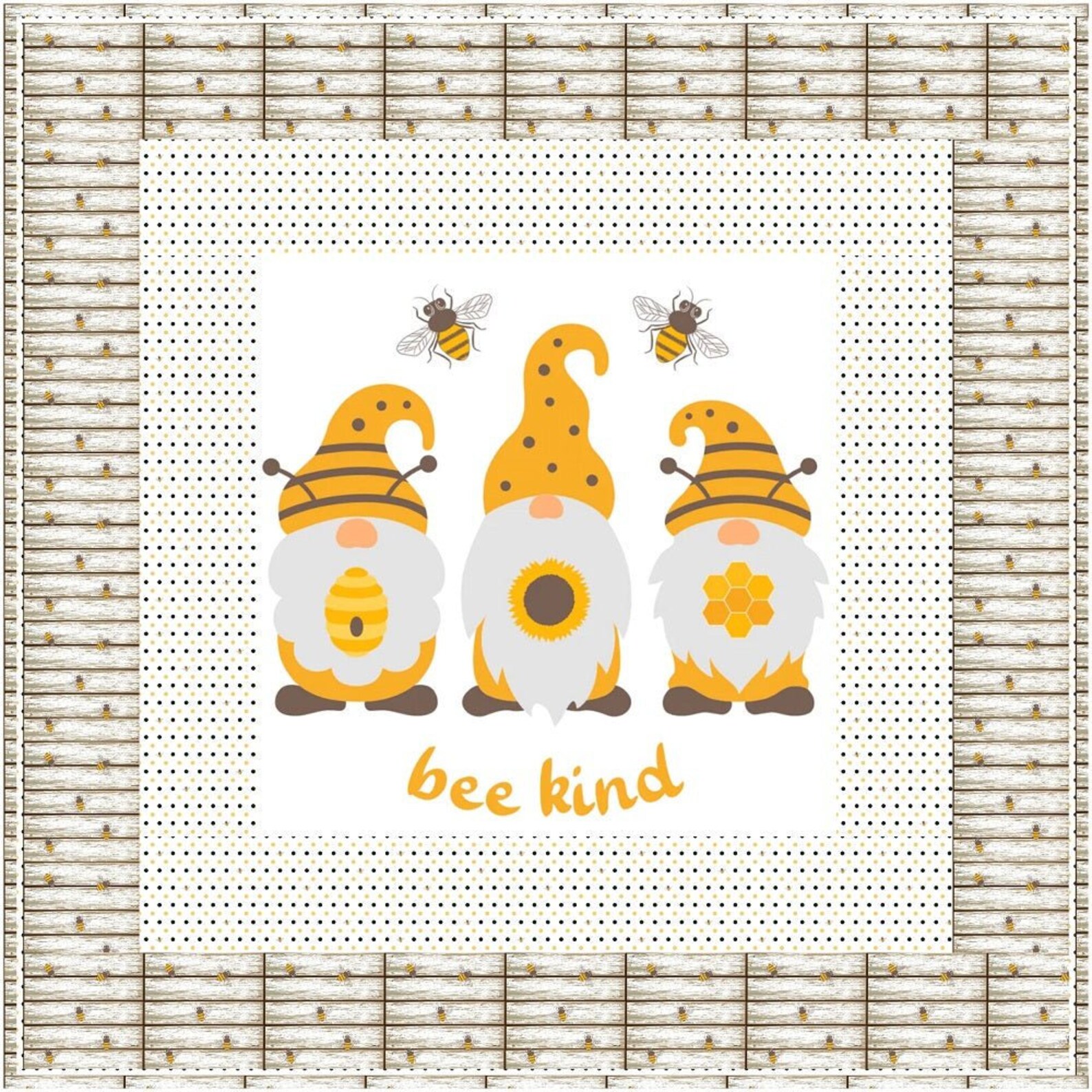 Sunflowers and Bees Bee Kind Gnomes Wall Hanging/lap Quilt Kit - Etsy
