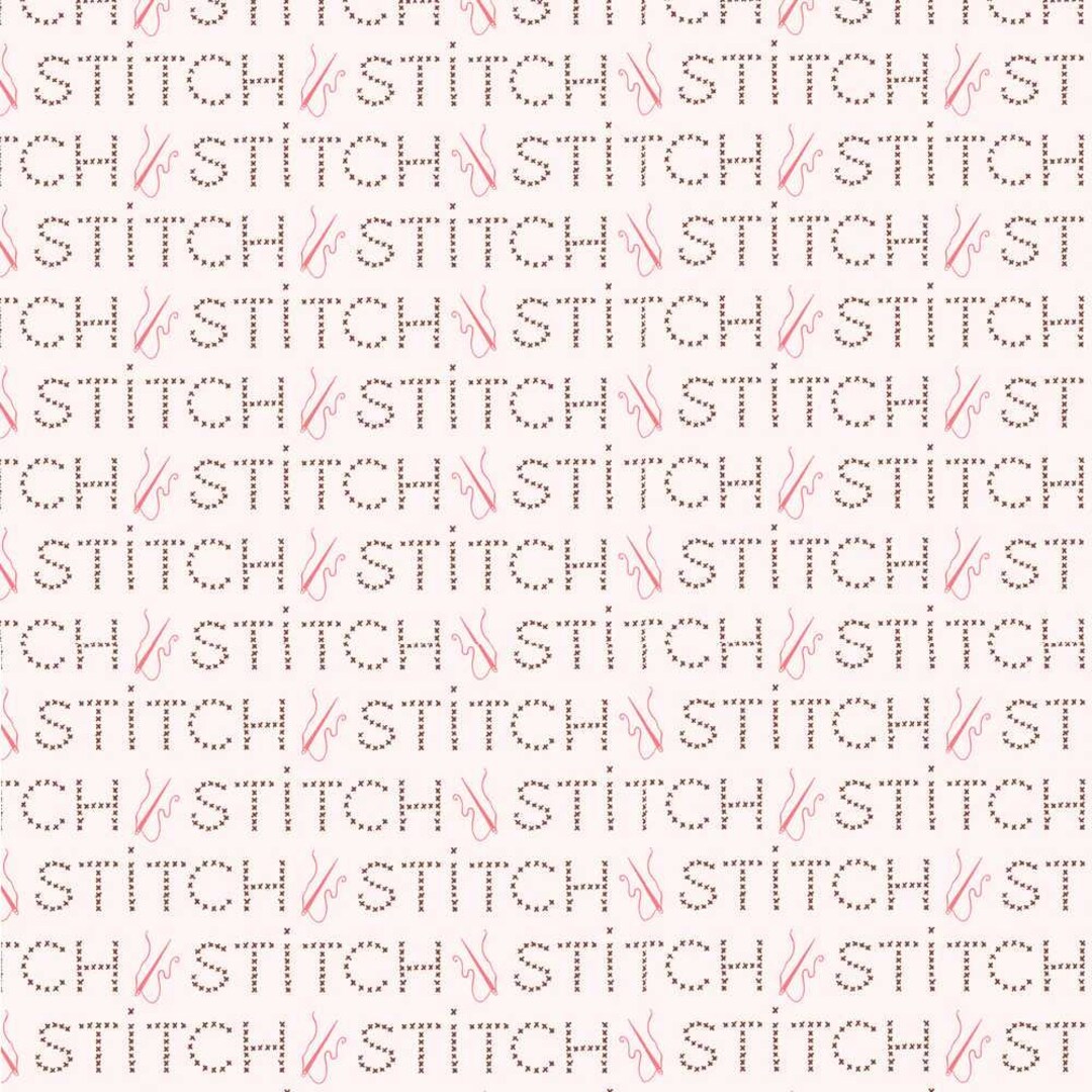 Stitch Lettering Fabric Pink - Etsy