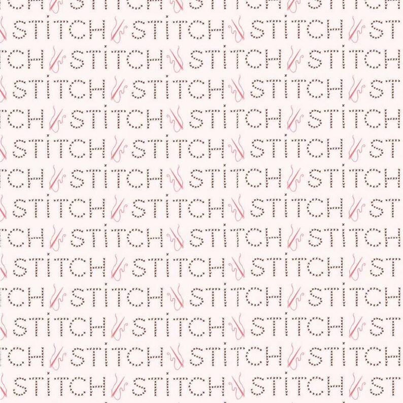 Stitch Lettering Fabric Pink - Etsy