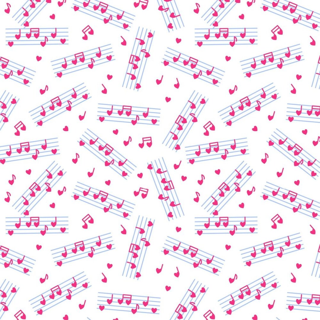 Cartoon Musical Staves Fabric - Etsy