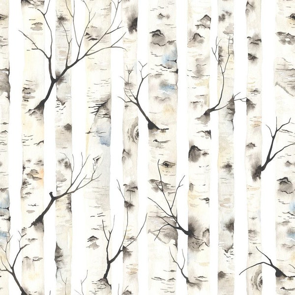 Birch Tree Fabric - Etsy