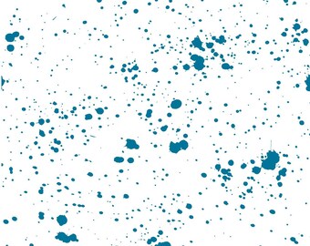 Teal Splatter Fabric - Etsy UK