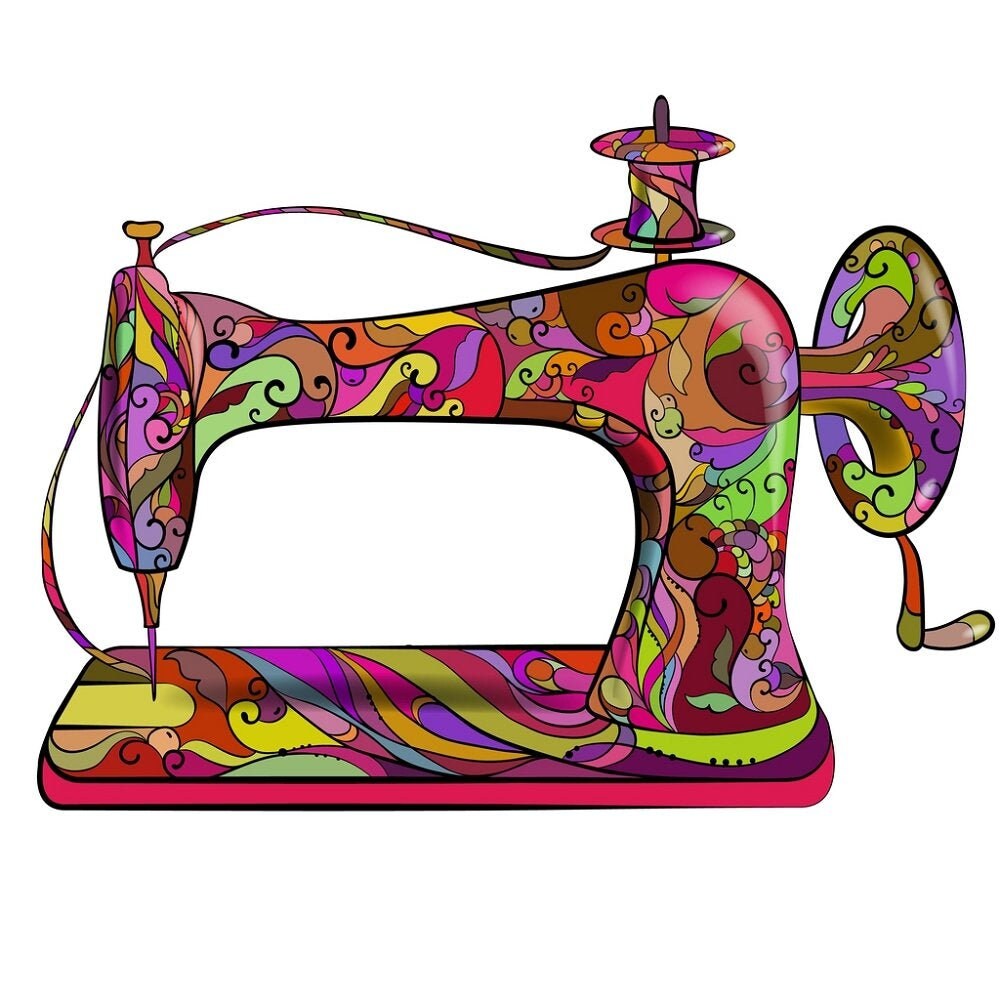 Retro Sewing Machine Fabric Panel Multi - Etsy