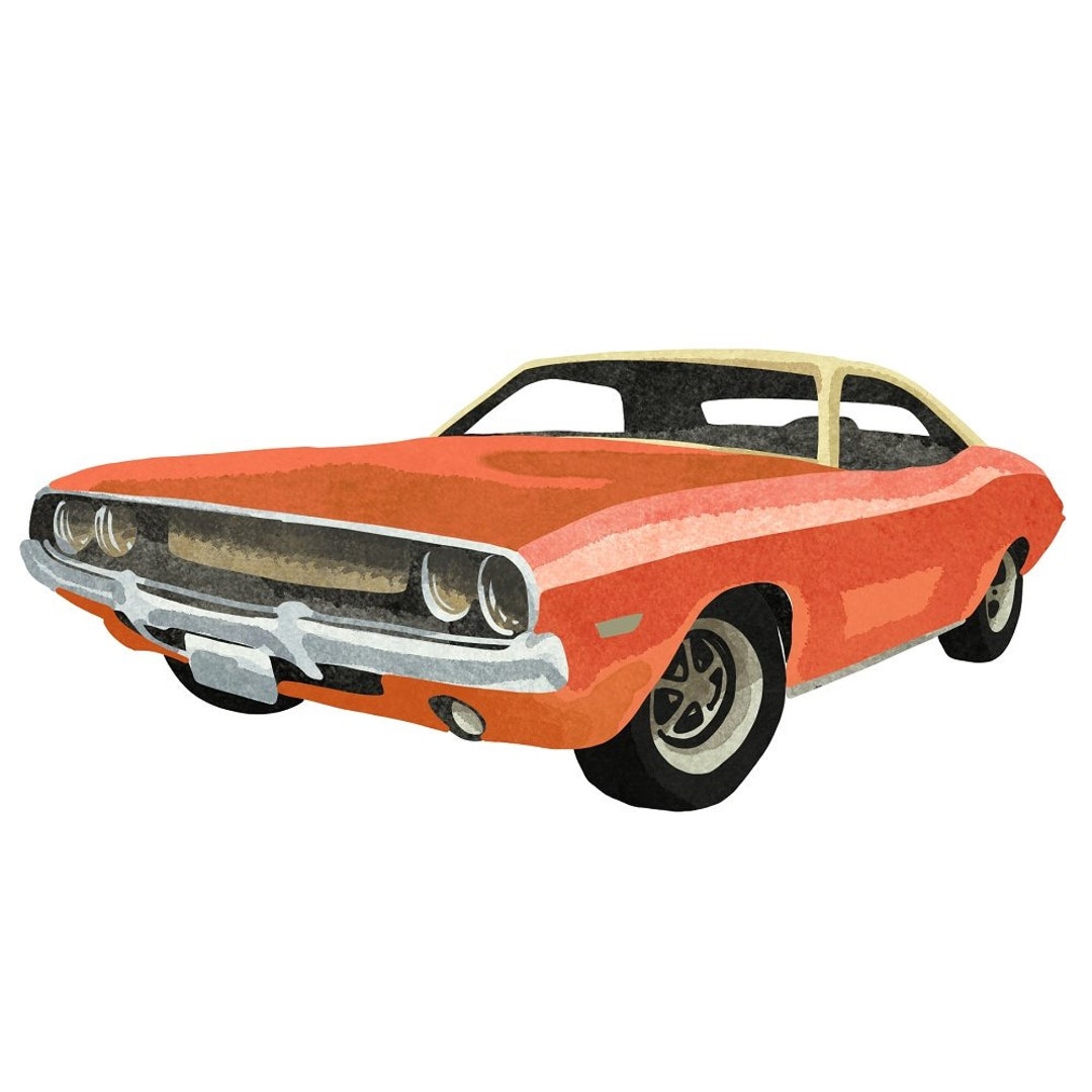 Red Muscle Car Fabric Panel - Etsy