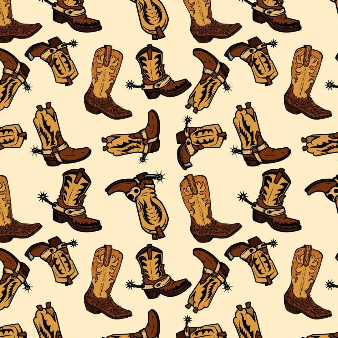Cowboy Boots Fabric Tan - Etsy