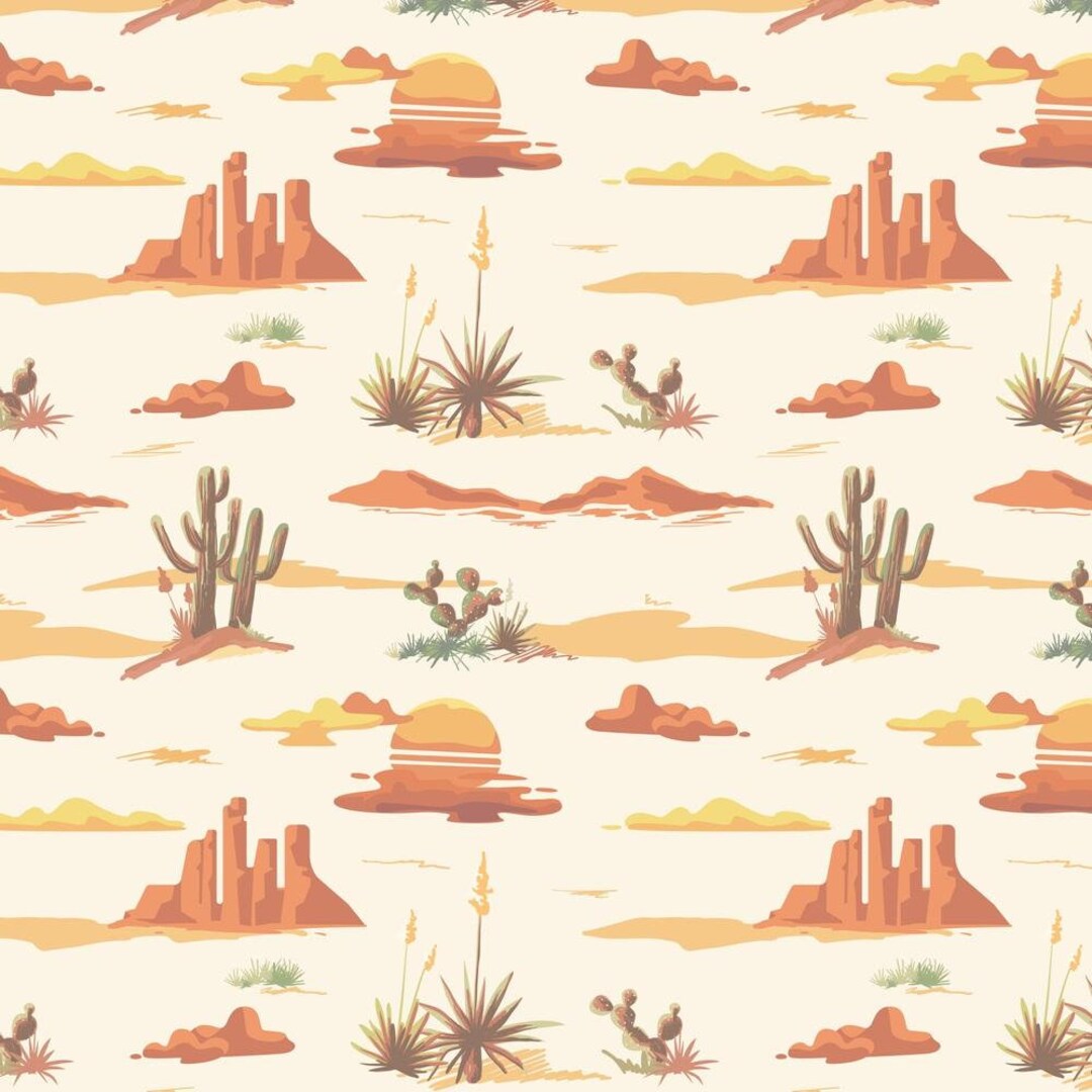 Desert Landscape Fabric Tan - Etsy