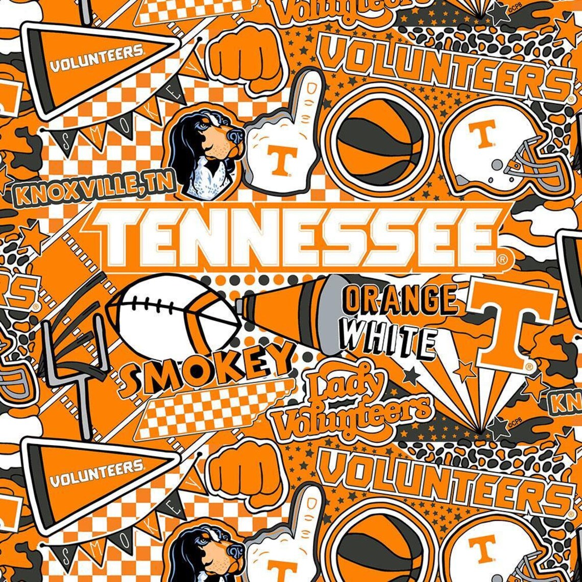Digitally Printed University of Tennessee Fabric - Etsy