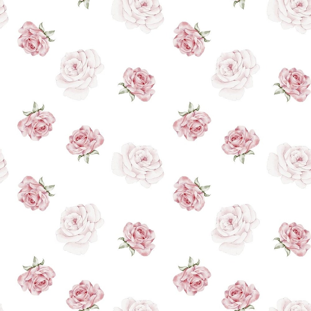 English Garden Roses Fabric White - Etsy