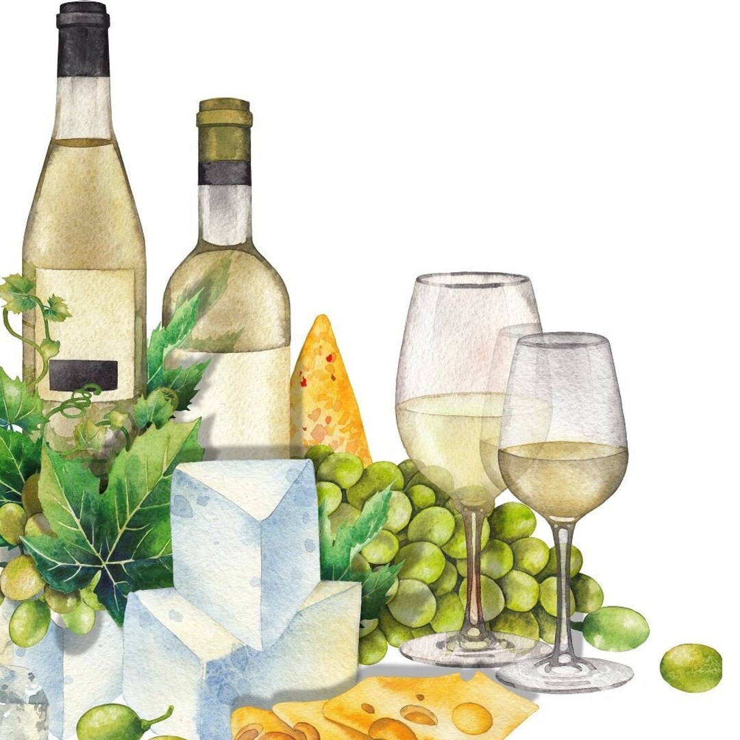 Fine White Wine & Platter Fabric Panel - Etsy