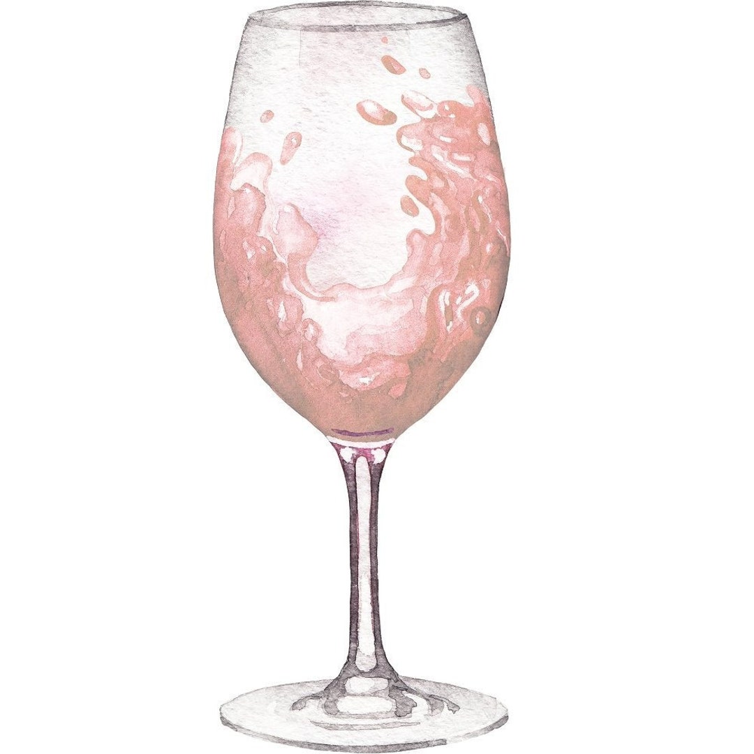 Tossed Pink Moscato Wine Glass Fabric Panel - Etsy
