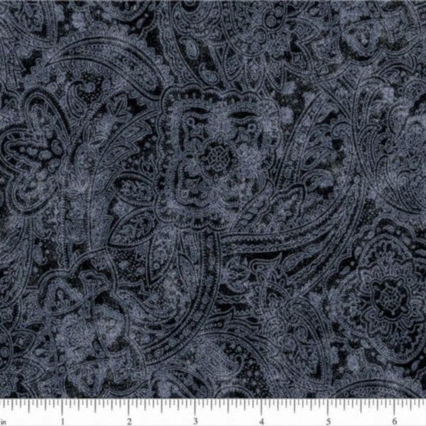 Black Paisley Fabric - Etsy