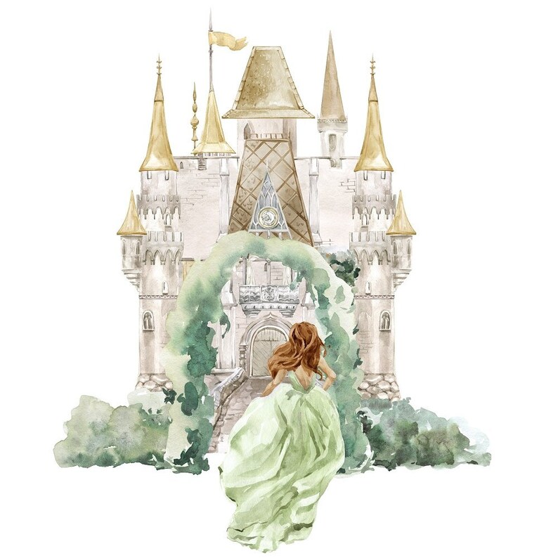 Hurrying Home to the Castle Fabric Panel Green - Etsy