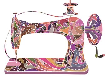 Retro Sewing Machine Fabric Panel White - Etsy