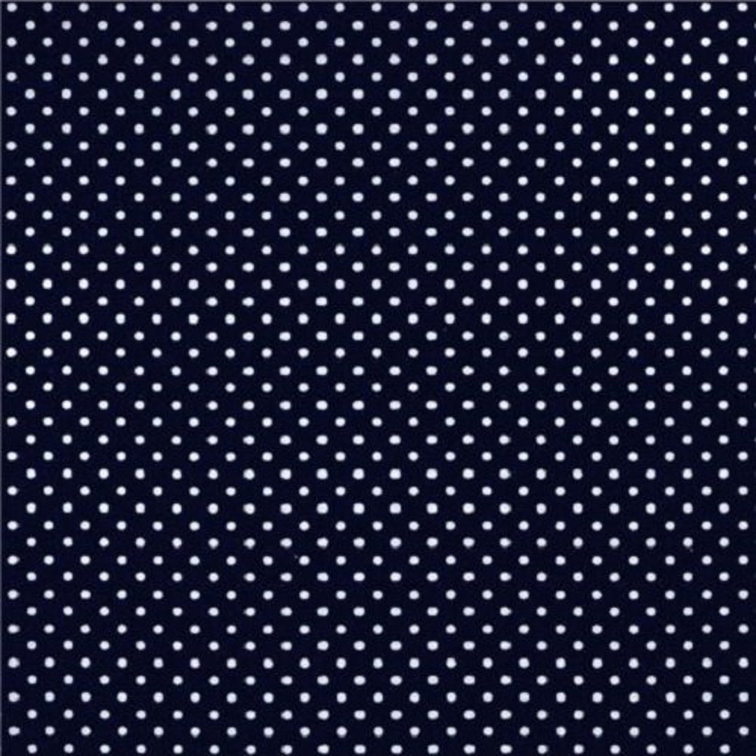 Treasures From the Attic, Small Polka Dot Fabric Navy - Etsy