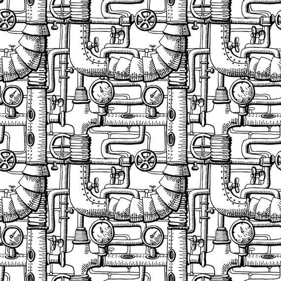 Steampunk Pipes Drawing