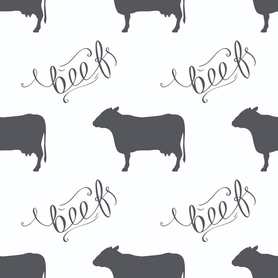 Digitally Printed Beef Script Fabric - Etsy