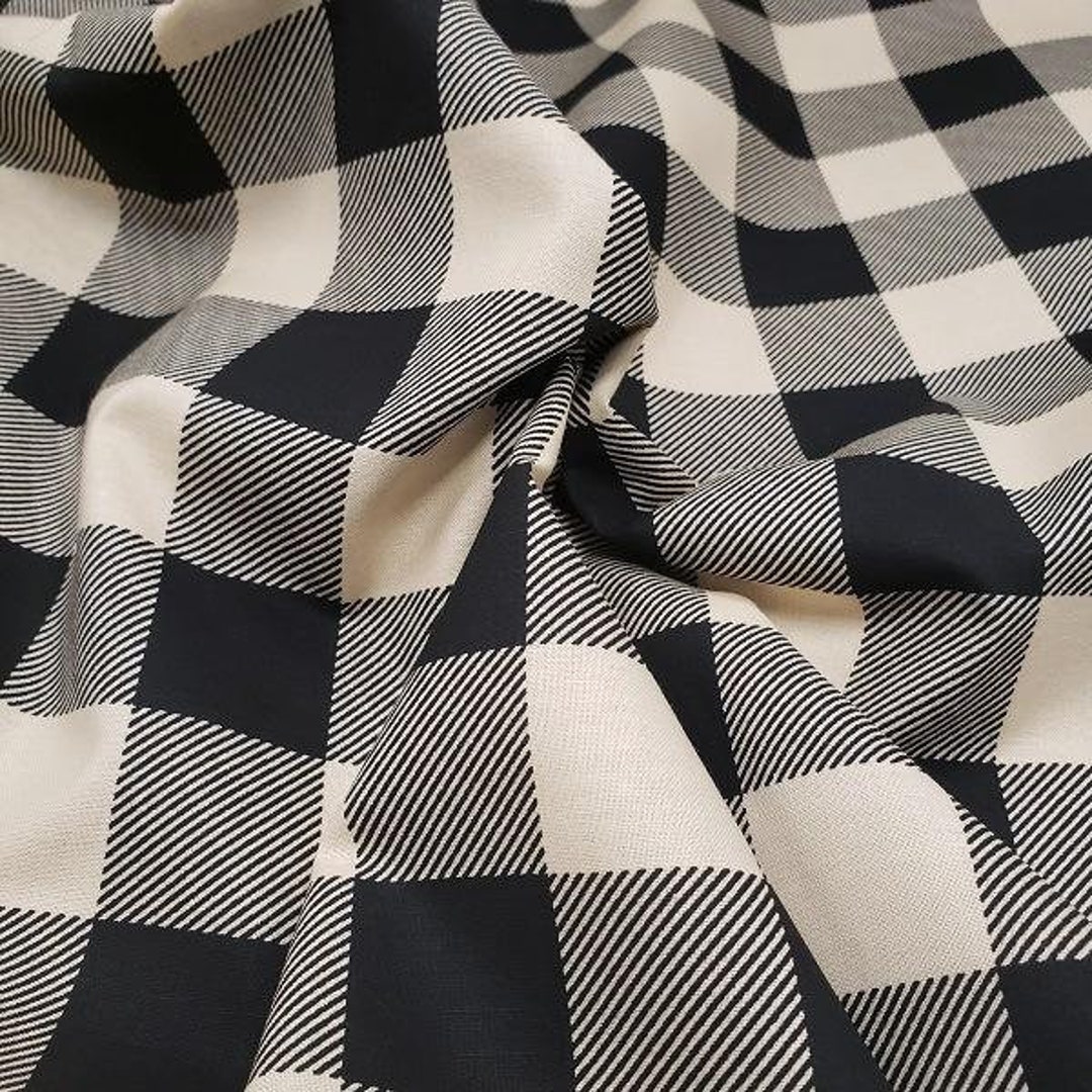 Buffalo Plaid Fabric Beige - Etsy
