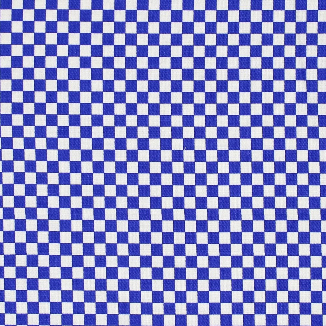 Small Checkerboard Fabric Blue - Etsy Norway