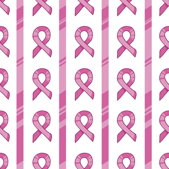Sewing & Needlecraft Quilting Pink Ribbon Stripes Breast Cancer Fabric ...