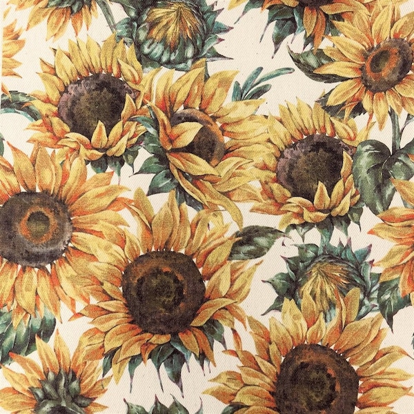 Sunflower Cotton Fabric - Etsy