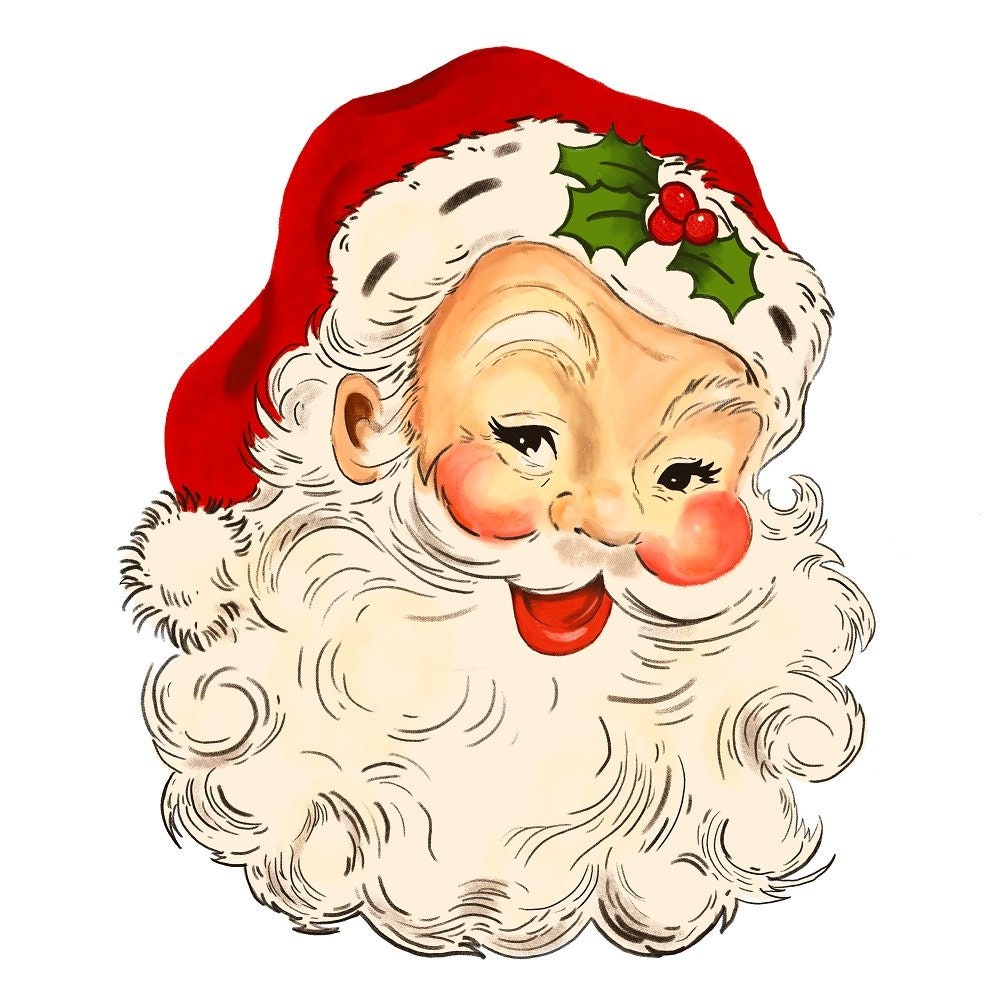 Vintage Santa Claus 2 Fabric Panel - Etsy