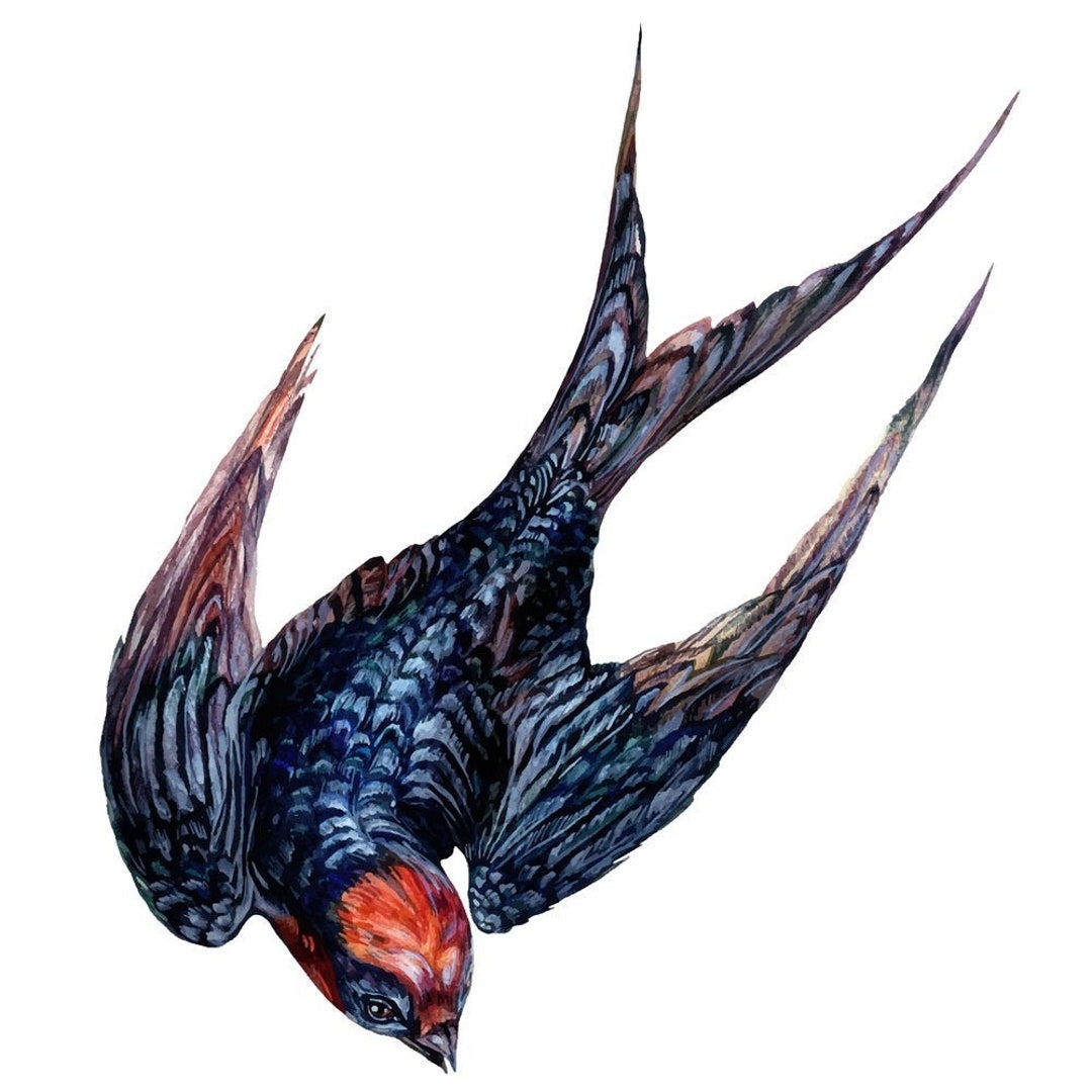 Barn Swallow Bird Fabric Panel - Etsy