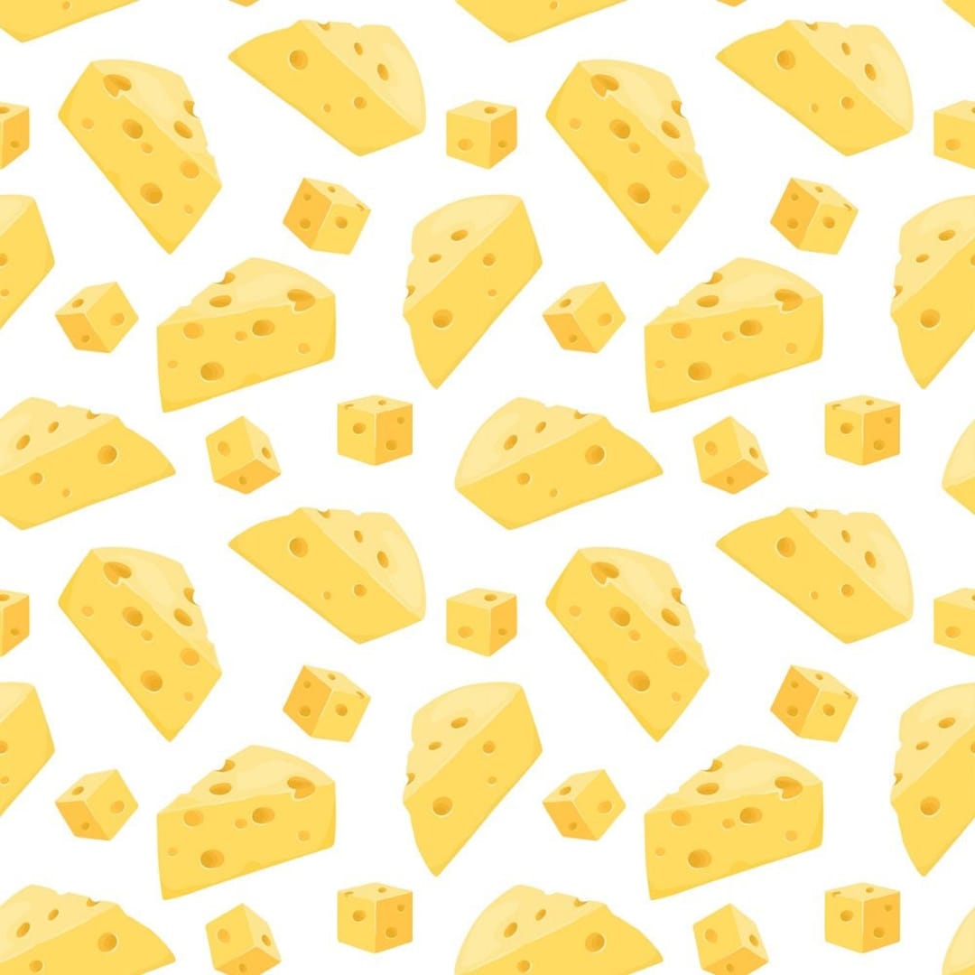 Scattered Cheese Fabric White - Etsy