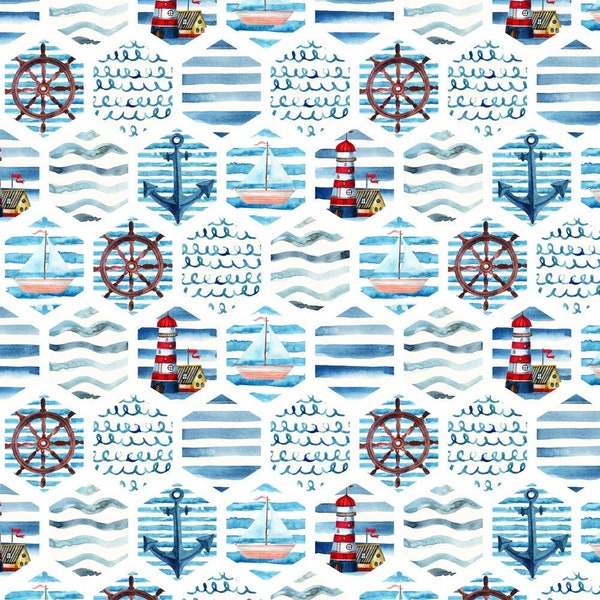 Nautical Fabric - Etsy
